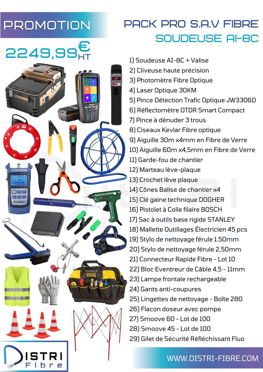 Pack Pro Tech FIBRE S.A.V + Soudeuse AI-8C – DISTRI-FIBRE